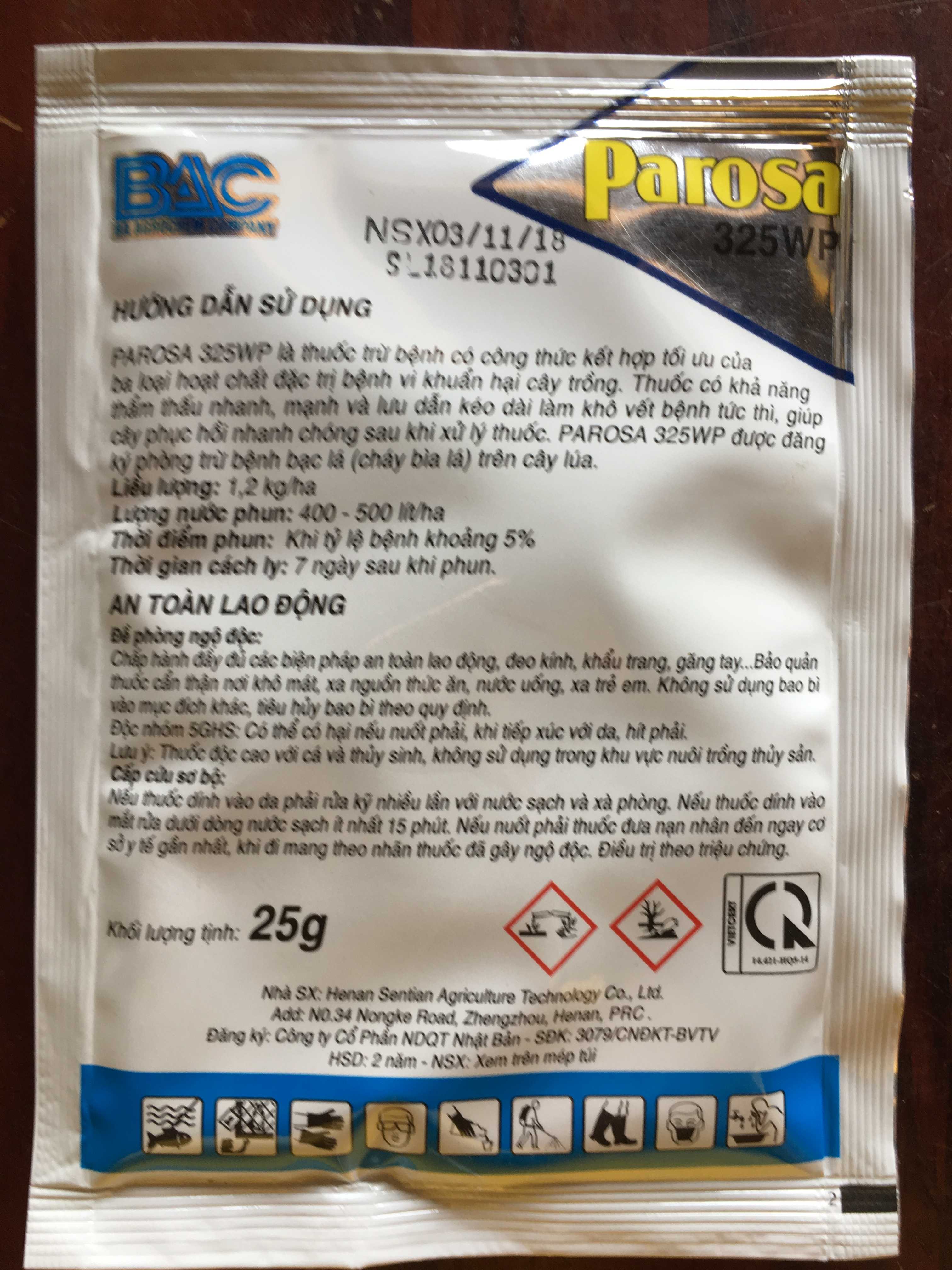 PAROSA 325WP | Liên hệ có giá tốt nhất 0912462086 | Nông Nghiệp Tây Nguyên